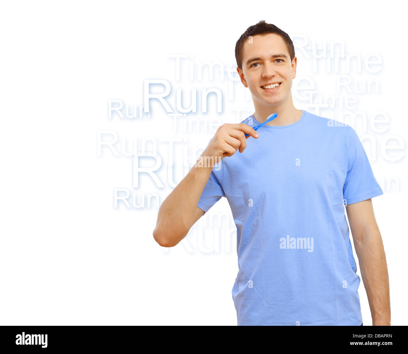 Man tooth brushing Cut Out Stock Images & Pictures - Alamy