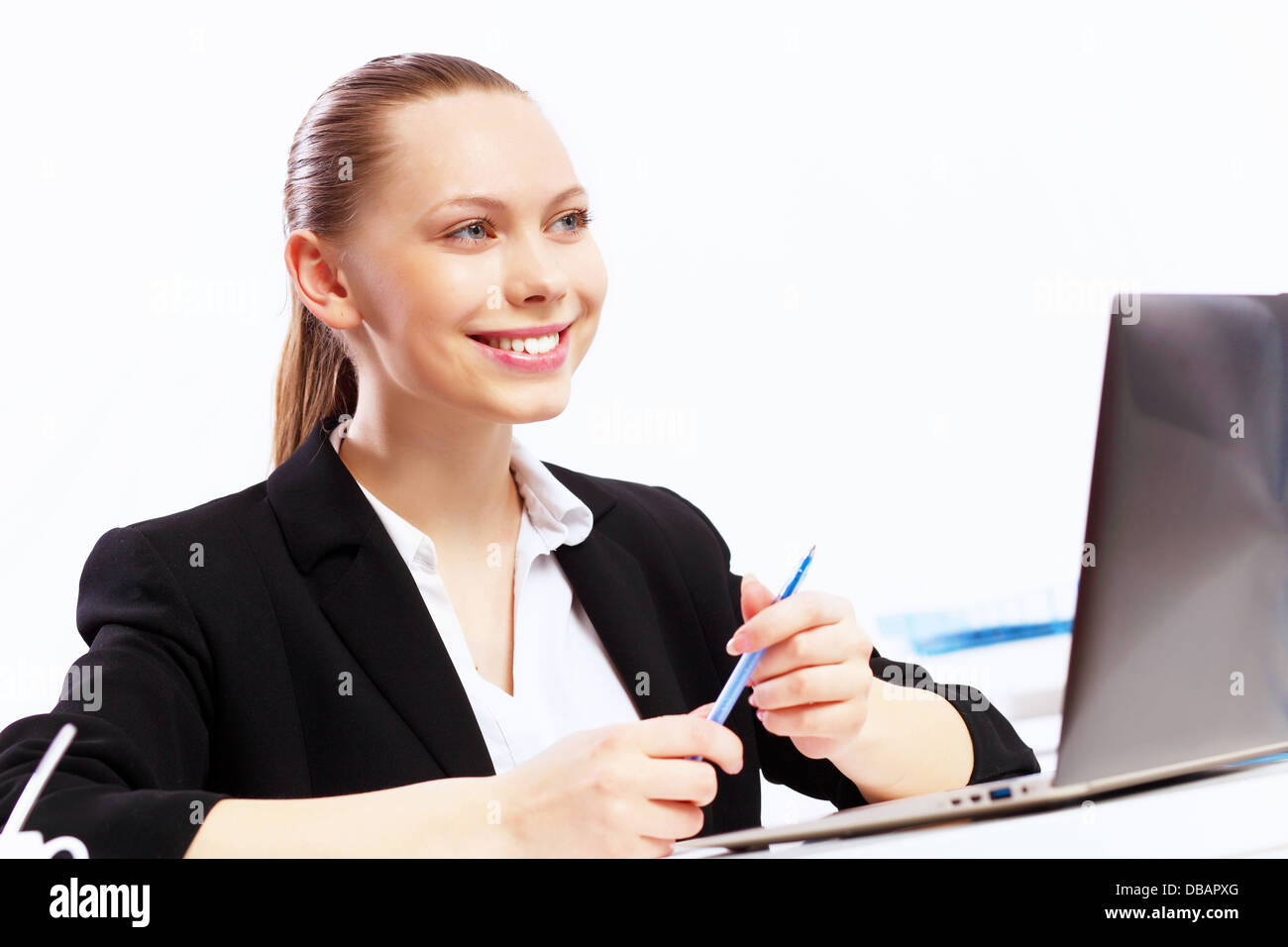 Business woman in office Stock Photo - Alamy