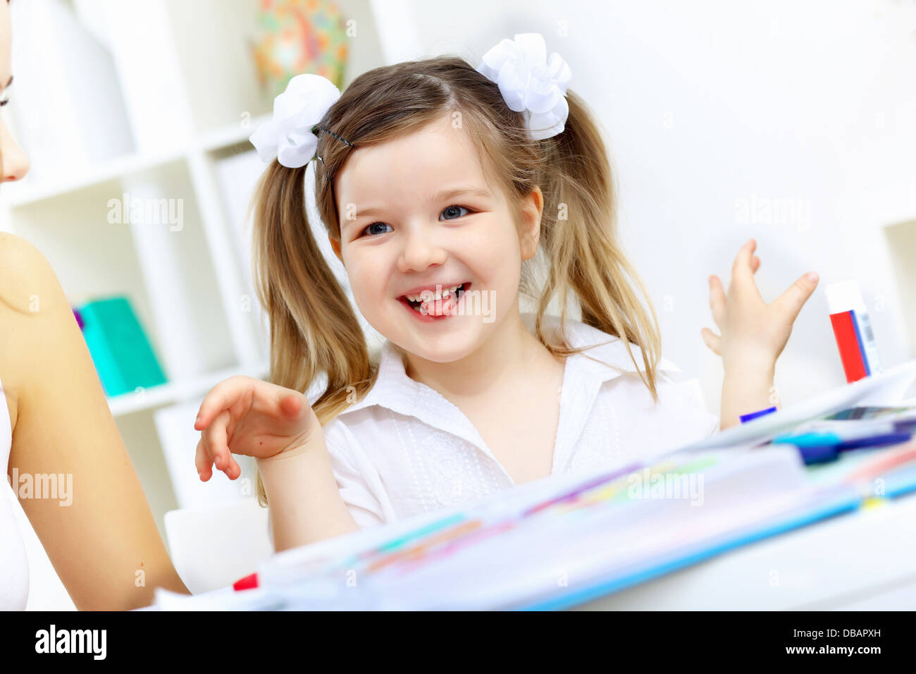 Little girl studying Stock Photo - Alamy