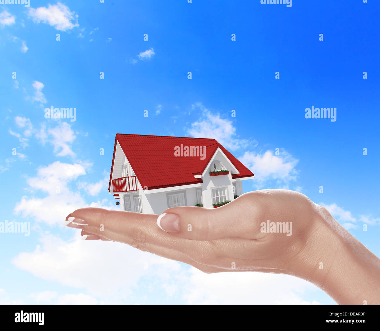 The house in human hands Stock Photo - Alamy