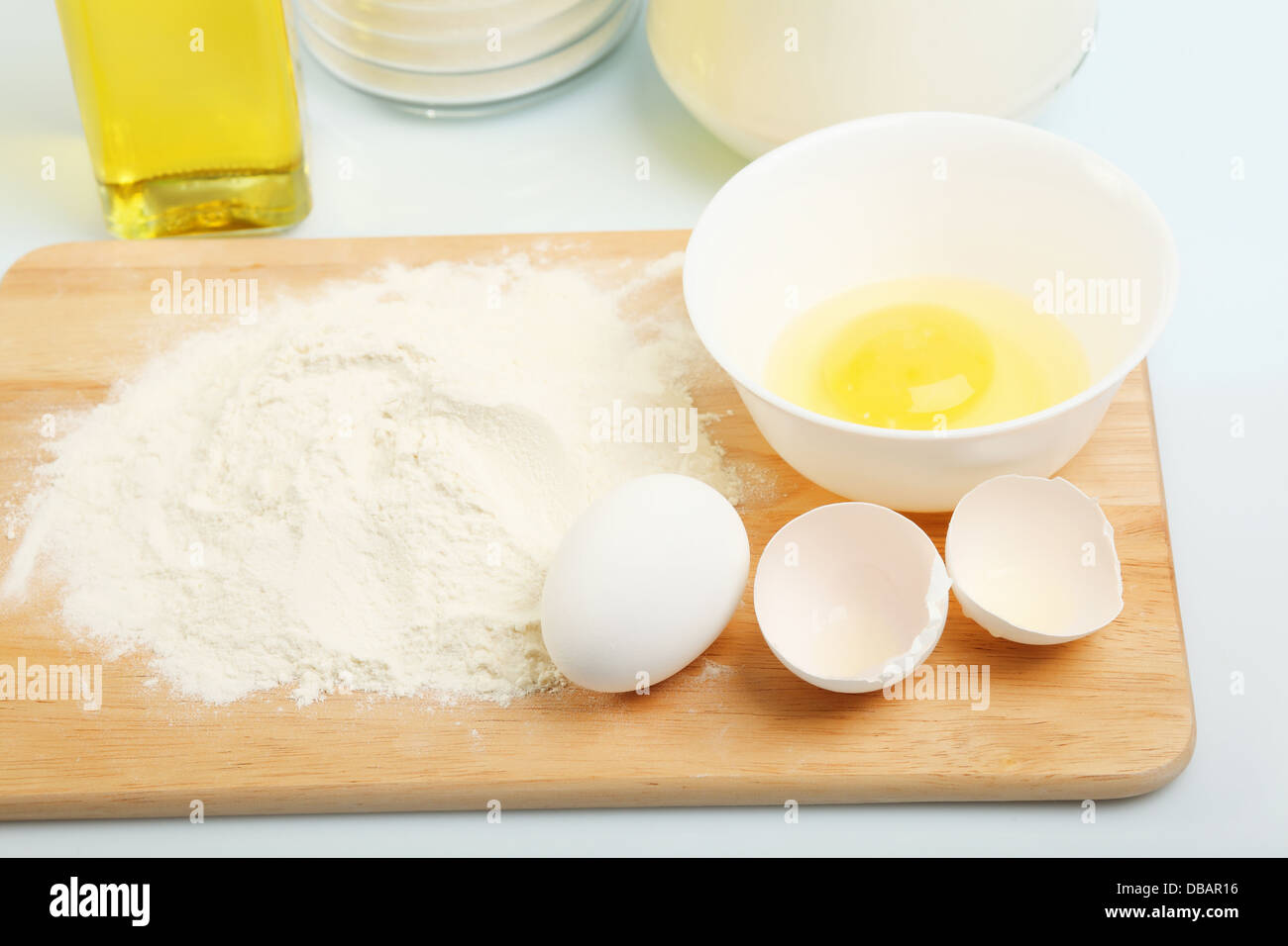 Different products to make bread Stock Photo - Alamy