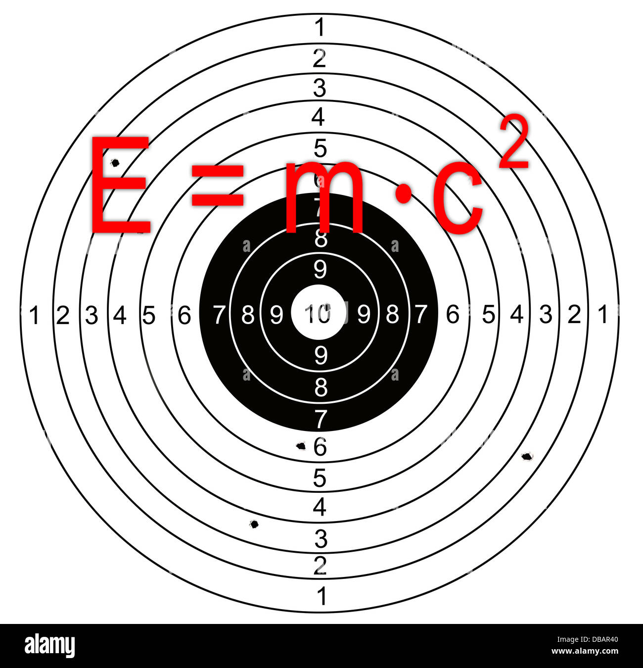 Shooting target, with holes pierced by bullets made in 2d software ...