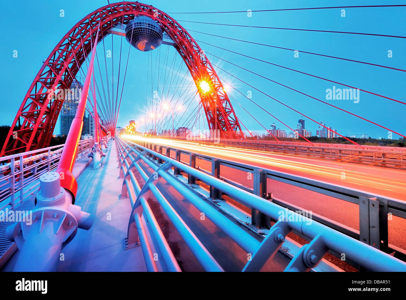 Picturesque bridge, observation deck, restaurant ellipsoid. Moscow ...