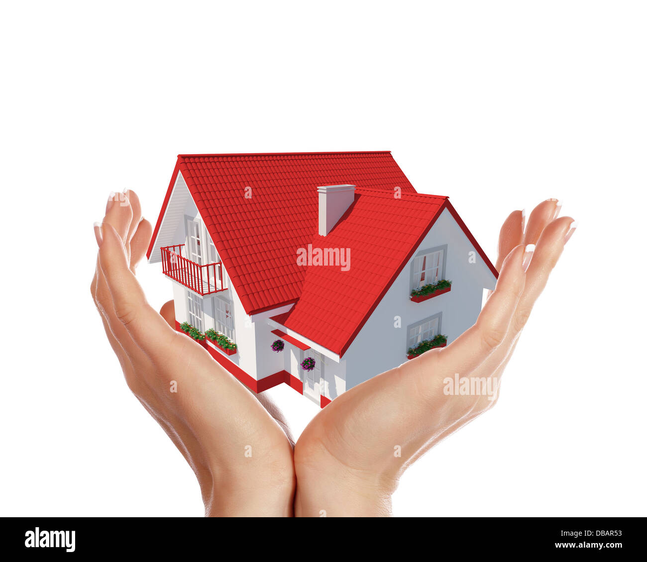 The house in human hands Stock Photo - Alamy