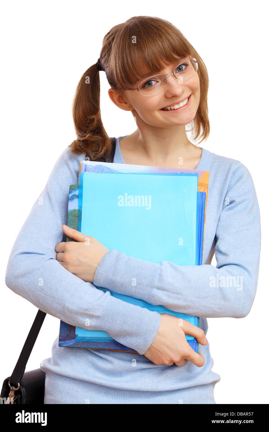 Happy student with books Stock Photo - Alamy