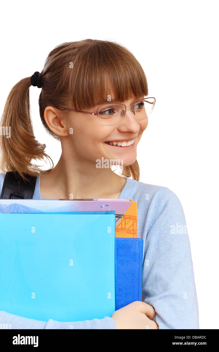 Happy student with books Stock Photo - Alamy