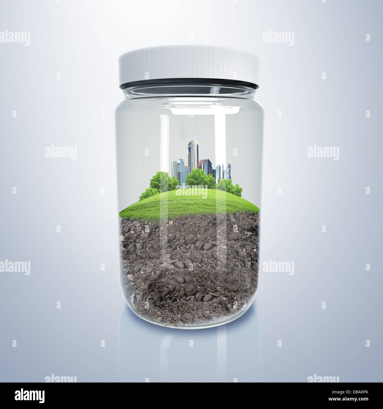 City inside a glass jar Stock Photo - Alamy