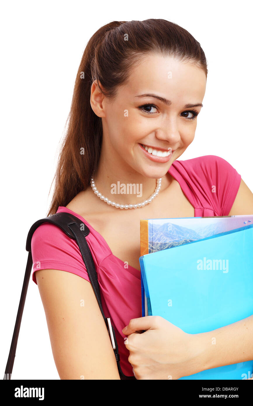 Happy student with books Stock Photo - Alamy