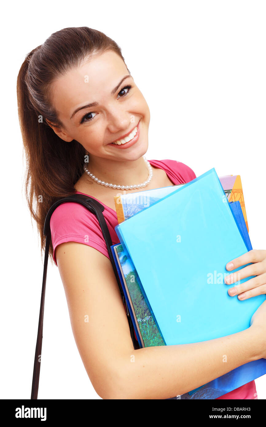 Happy student with books Stock Photo - Alamy