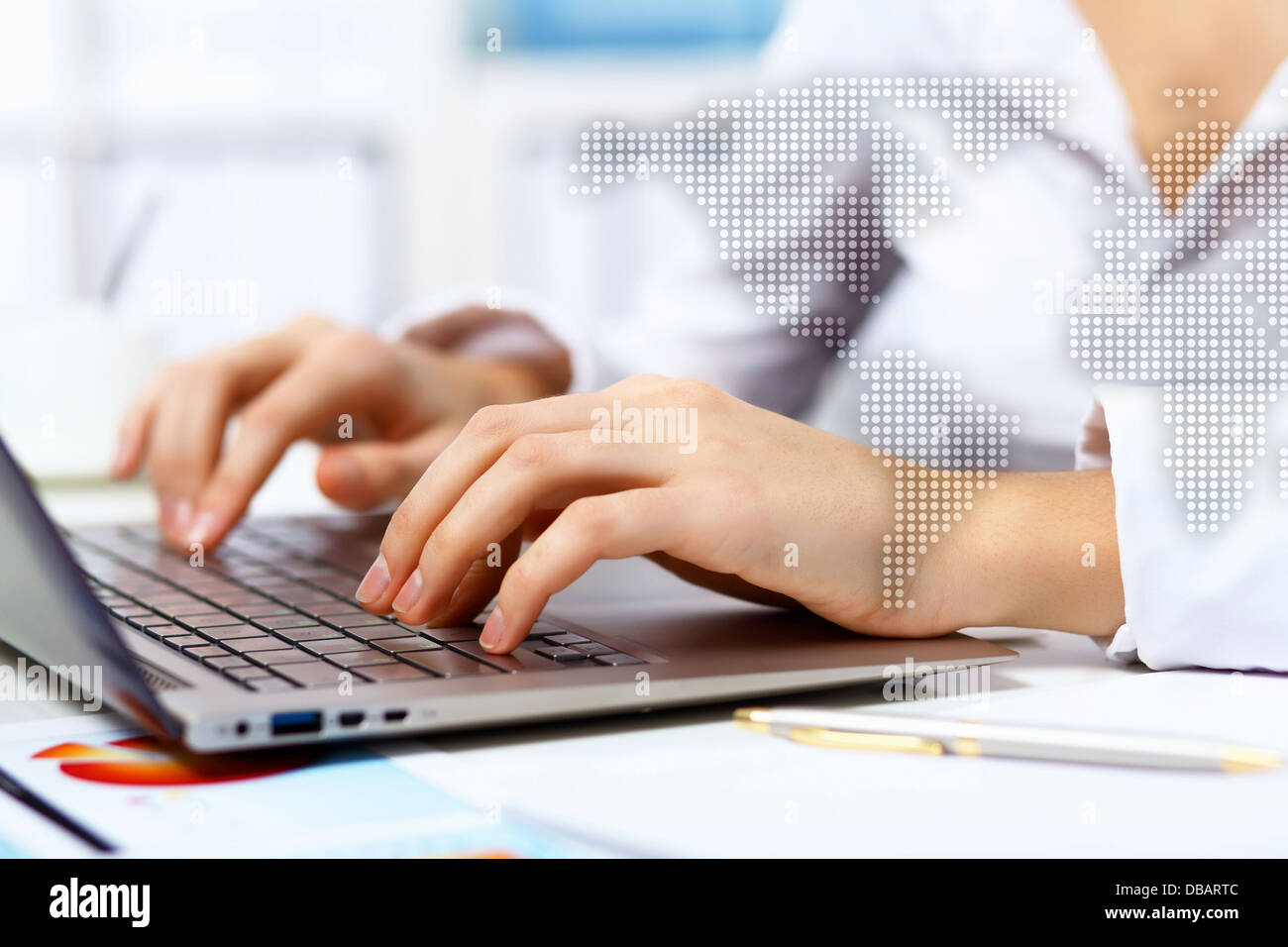 Business person working on computer Stock Photo - Alamy