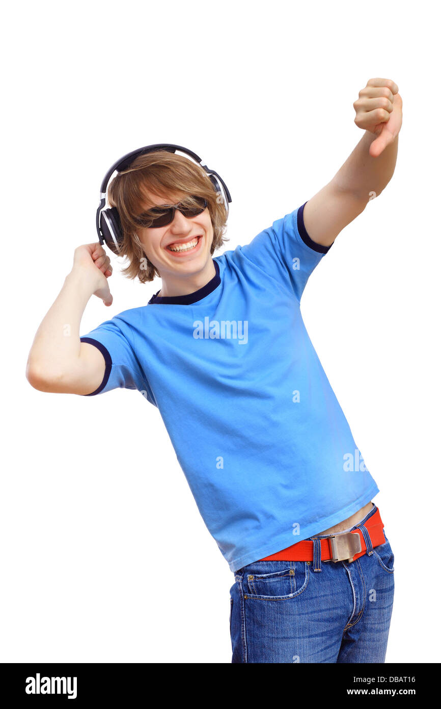 Happy smiling girl dancing Stock Photo - Alamy