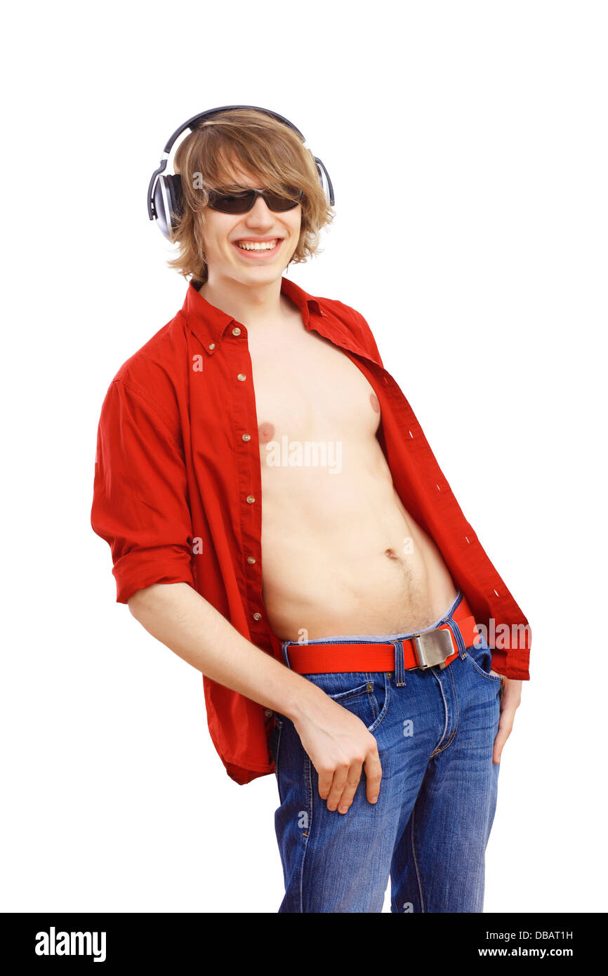 Happy smiling young man dancing Stock Photo - Alamy Happy smiling young man dancing Stock Photo - Alamy