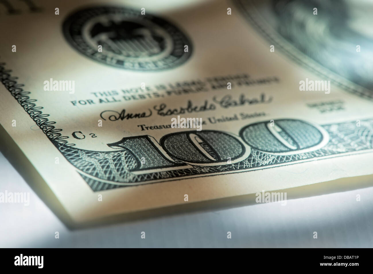 Corner of hundred dollar bills Stock Photo - Alamy