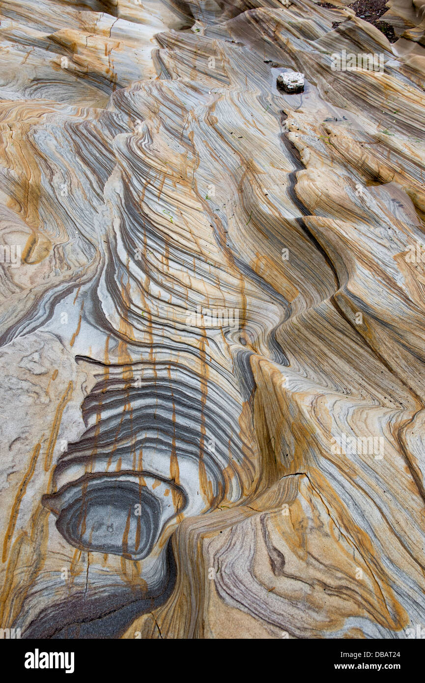 Sandstone rock strata pattern. Spittal, Northumberland Coastline ...