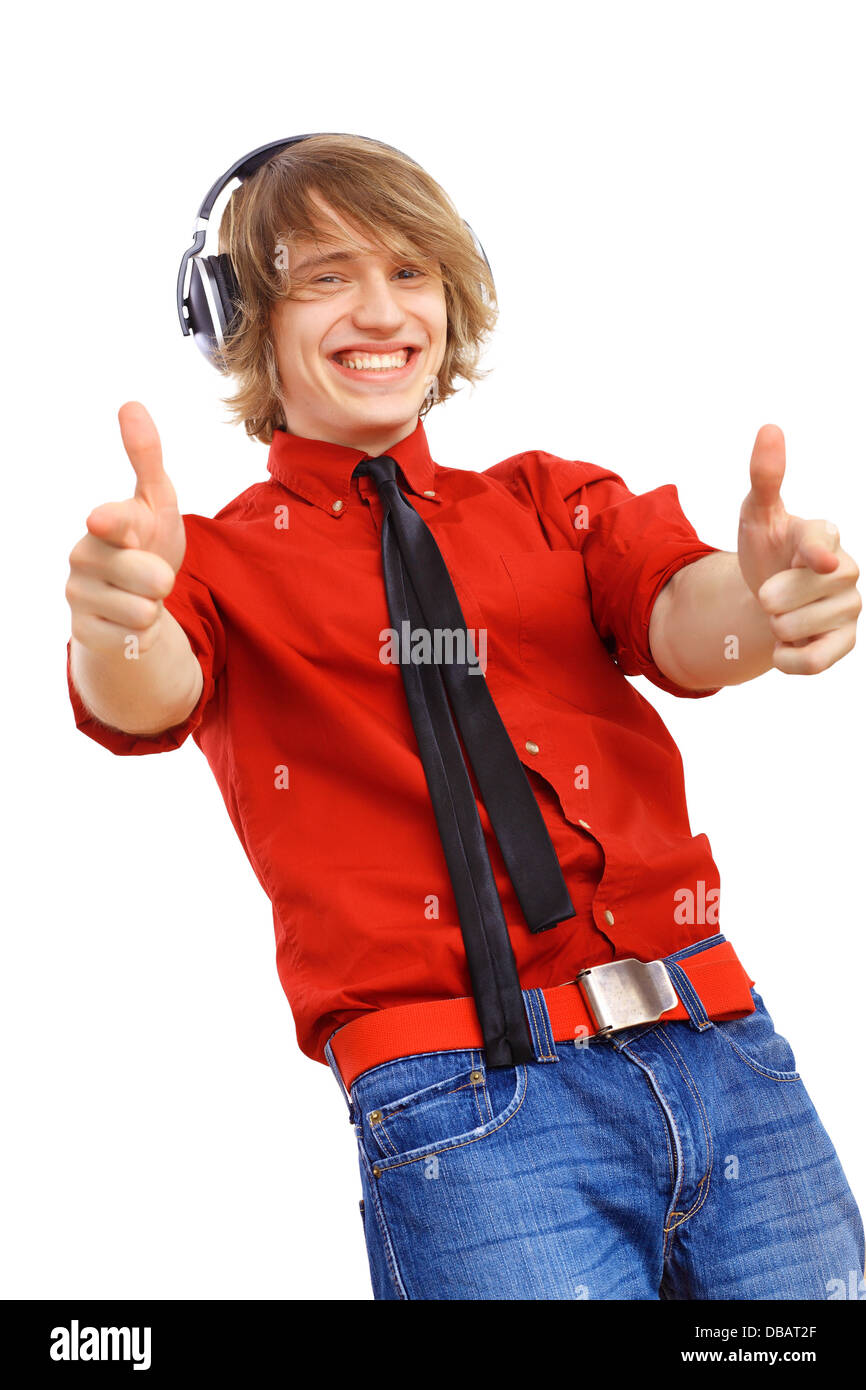 Happy smiling young man dancing Stock Photo - Alamy Happy smiling young man dancing Stock Photo - Alamy
