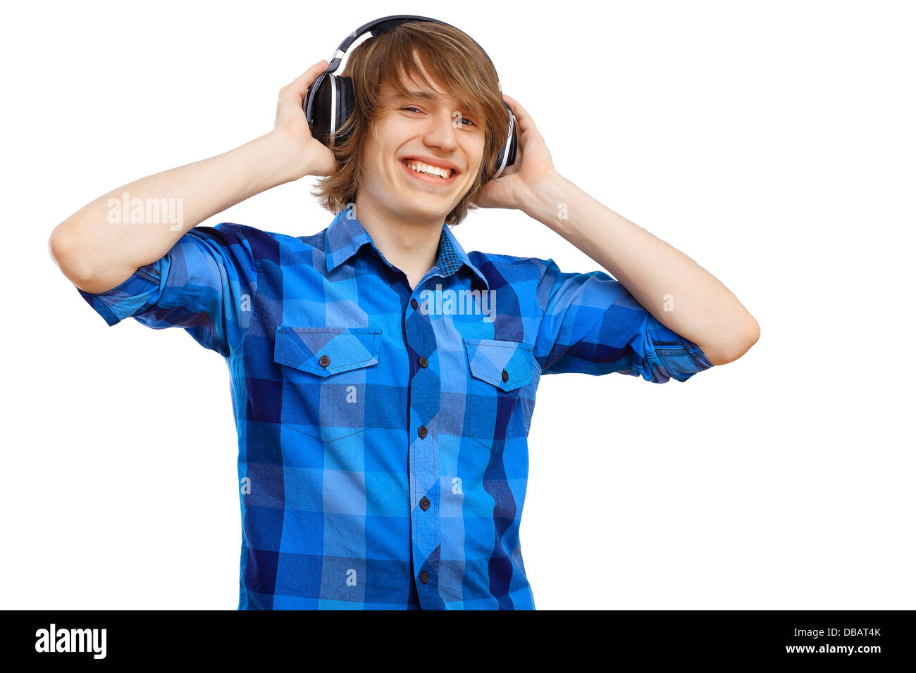 Happy smiling girl dancing Stock Photo - Alamy