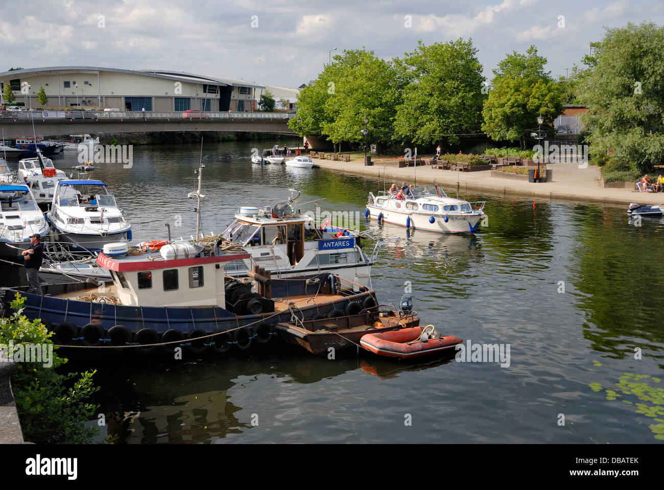 Maidstone, Kent, England, UK. River Medway in the town centre Stock ...