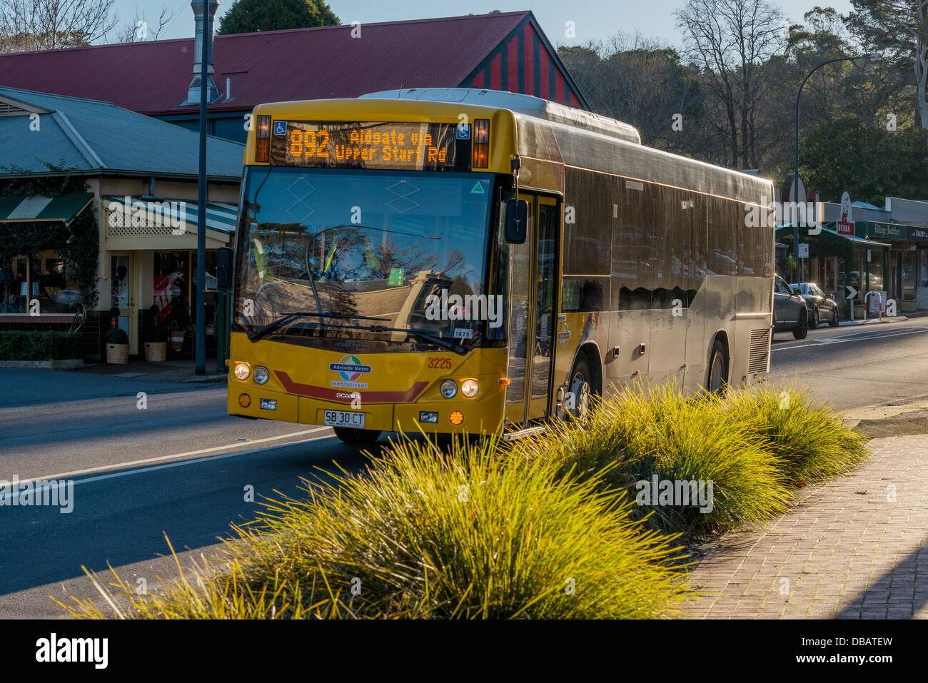 A bus in the main street of Aldgate South Australia Stock Photo - Alamy