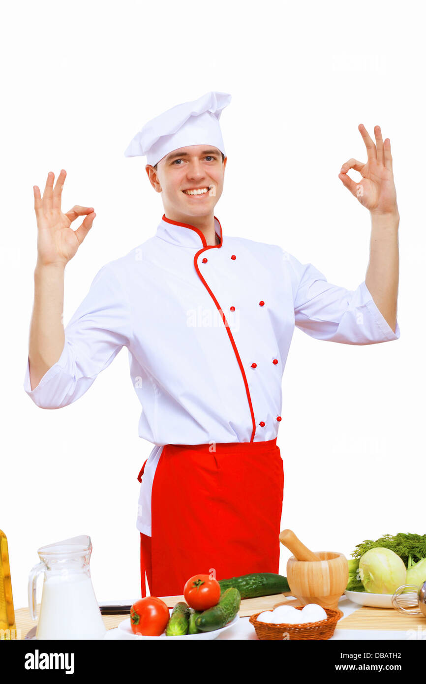 Young cook preparing food Stock Photo - Alamy