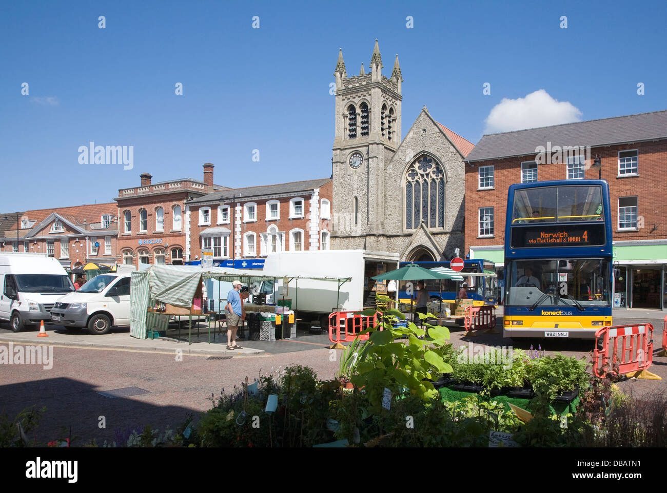 Stalls Market Place East Dereham Norfolk England Stock Photo - Alamy