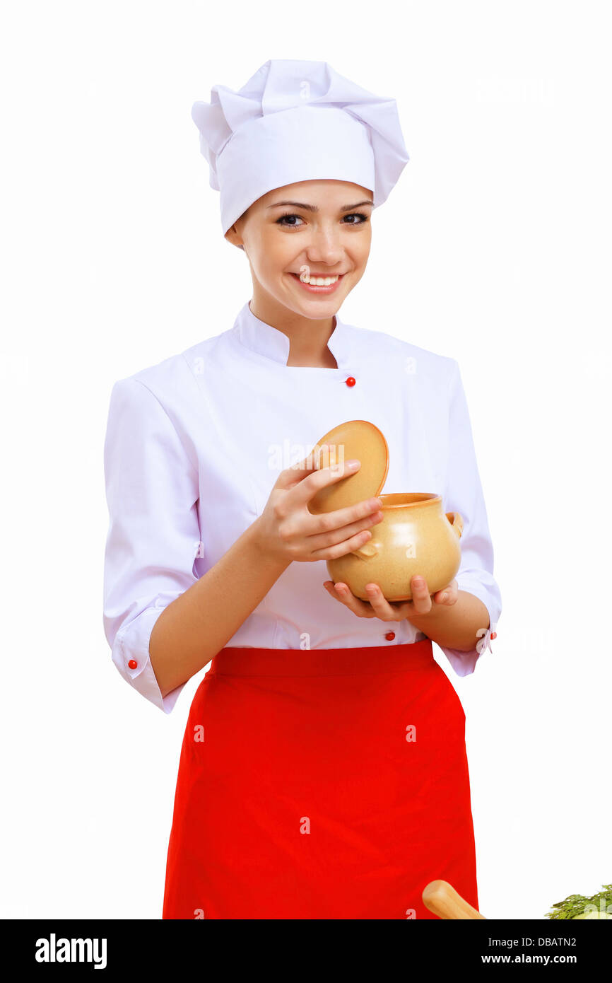 Young cook preparing food Stock Photo - Alamy