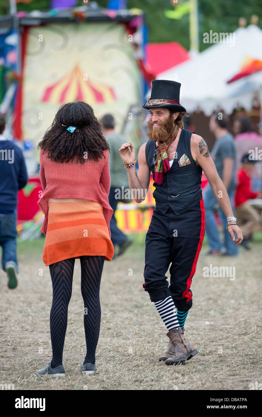 Glastonbury Festival 2013 UK Man dancing near the Avalon Stage Stock ...