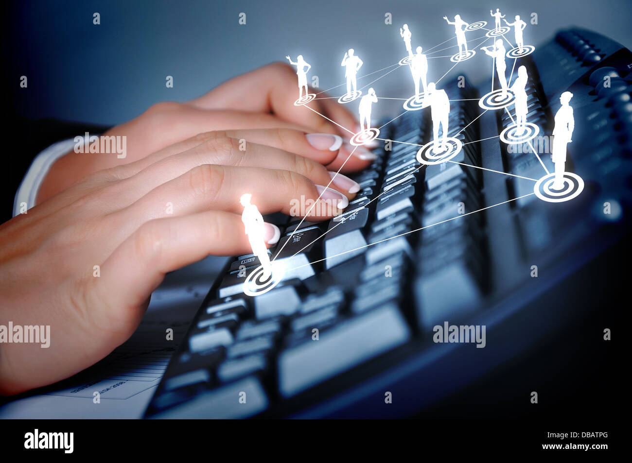 Computer keyboard and social media images Stock Photo - Alamy
