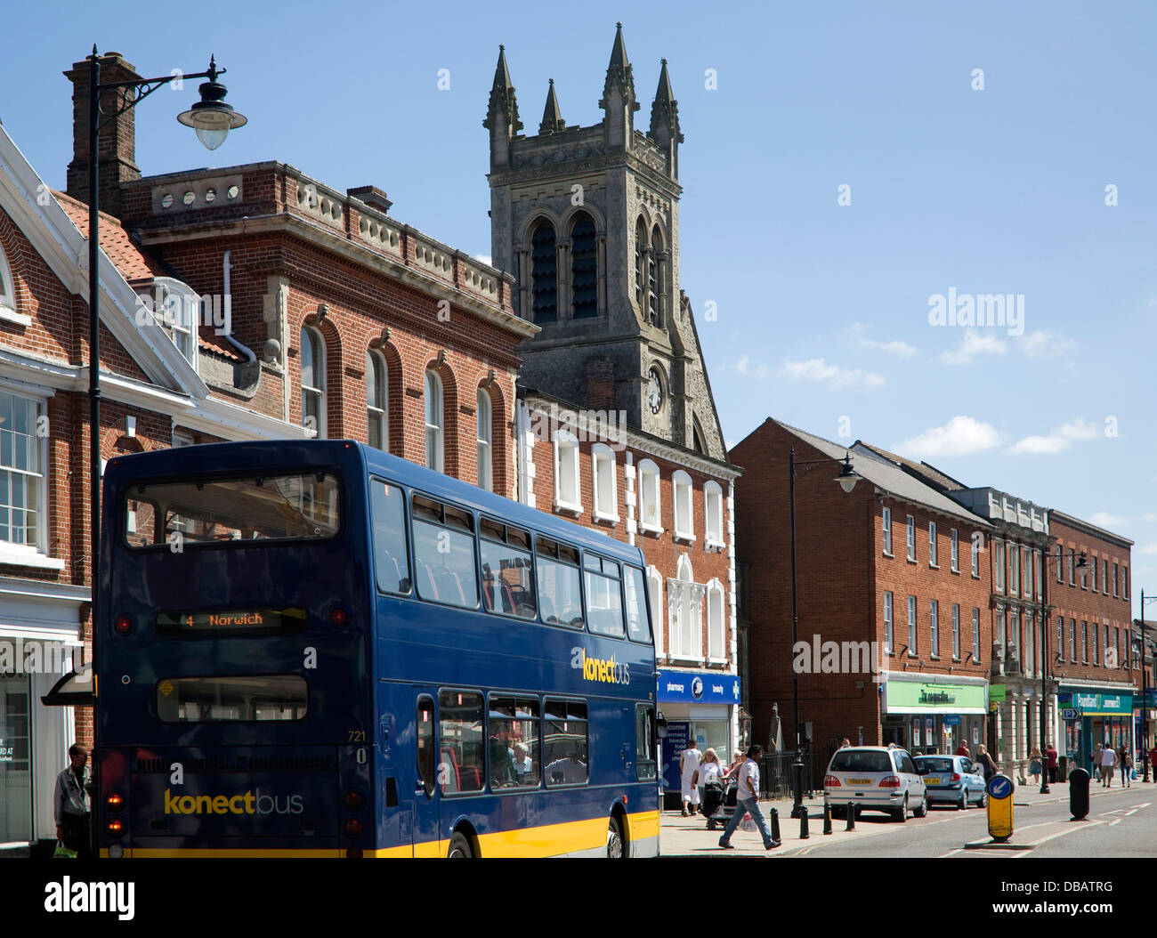 Konect bus in main street East Dereham Norfolk England Stock Photo - Alamy