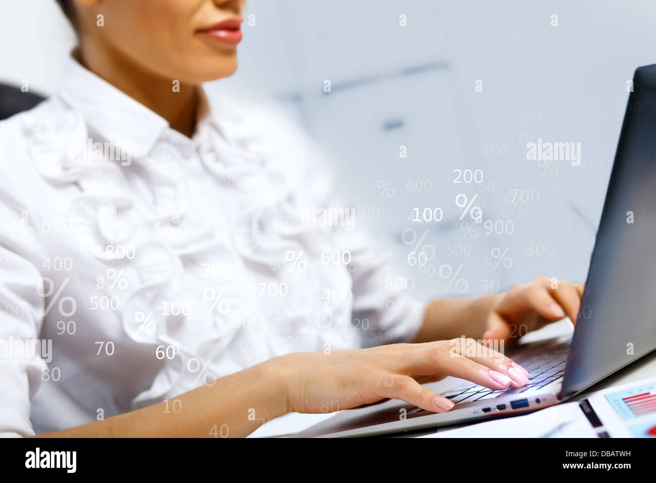Business person working on computer Stock Photo - Alamy