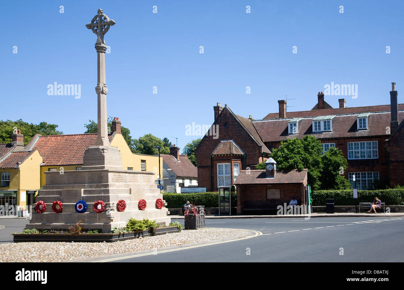 War memorial cross Market Place Holt Norfolk England Stock Photo - Alamy