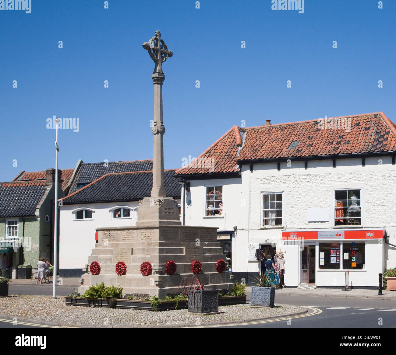 War memorial cross Market Place Holt Norfolk England Stock Photo - Alamy