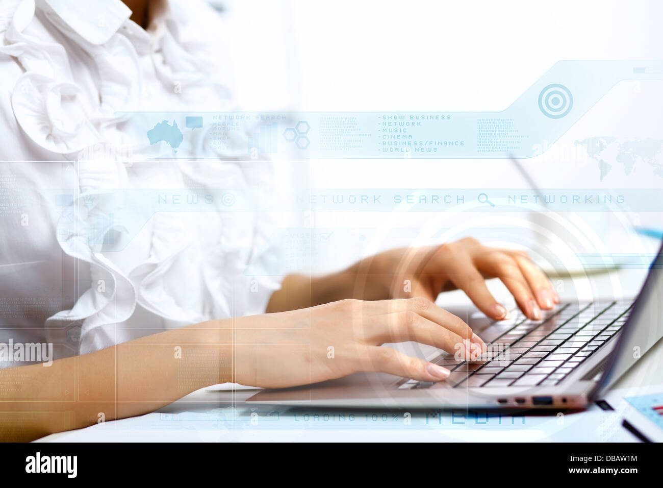 Business person working on computer Stock Photo - Alamy