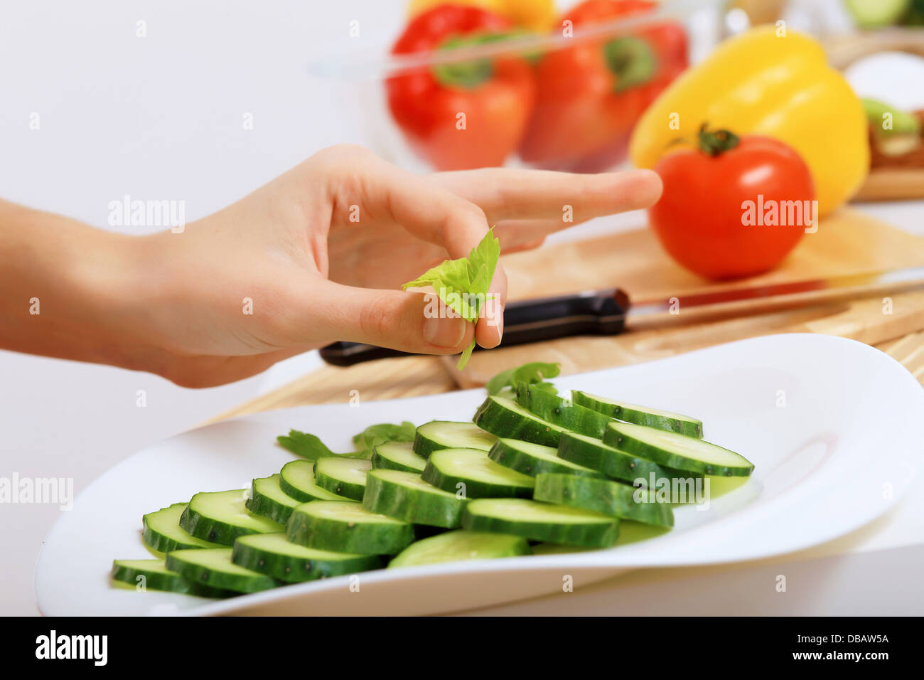 Fresh cut vegetables Stock Photo - Alamy