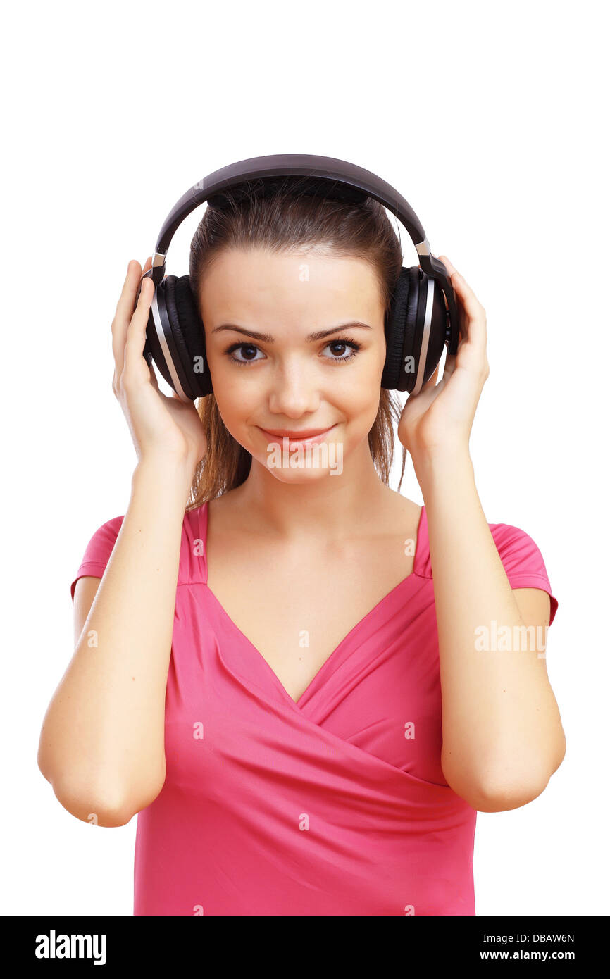 Happy smiling girl dancing Stock Photo - Alamy