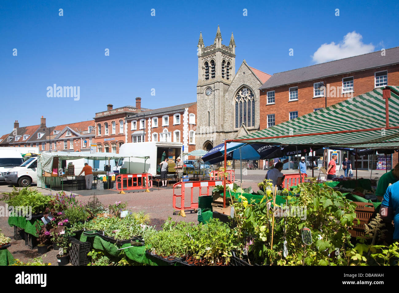 Stalls Market Place East Dereham Norfolk England Stock Photo - Alamy