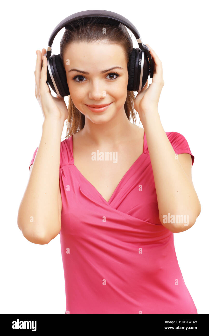 Happy smiling girl dancing Stock Photo - Alamy