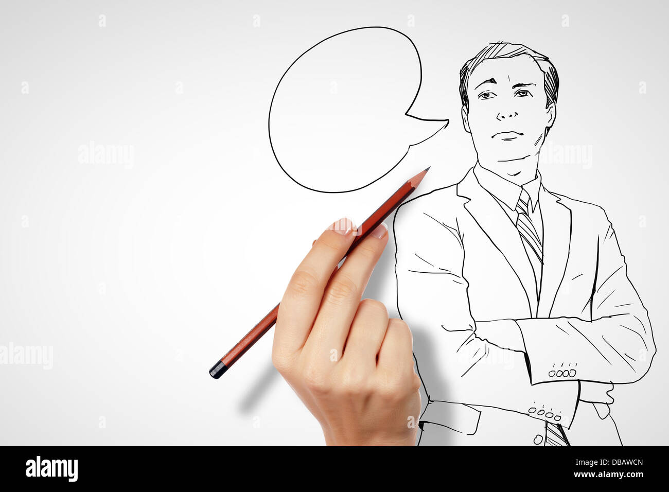 Questions and challenges in business drawing Stock Photo - Alamy