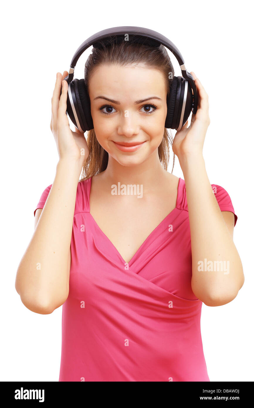 Happy smiling girl dancing Stock Photo - Alamy