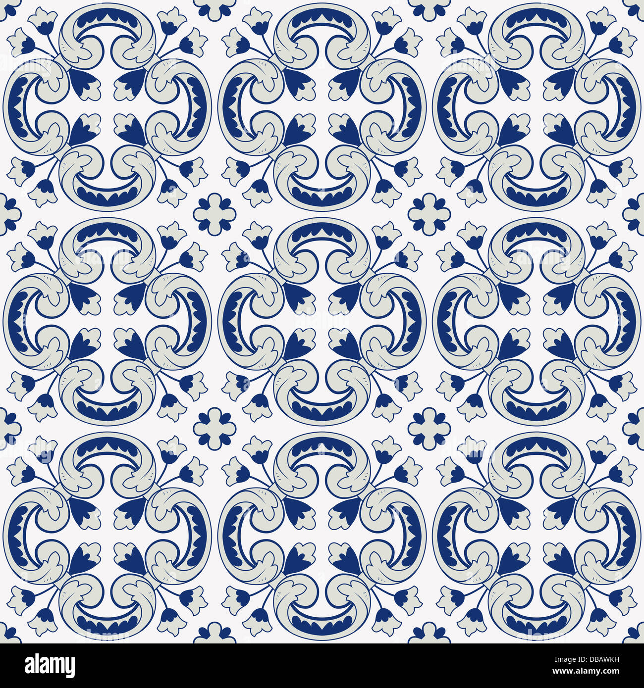 classic vintage seamless pattern in blue and gray Stock Photo - Alamy