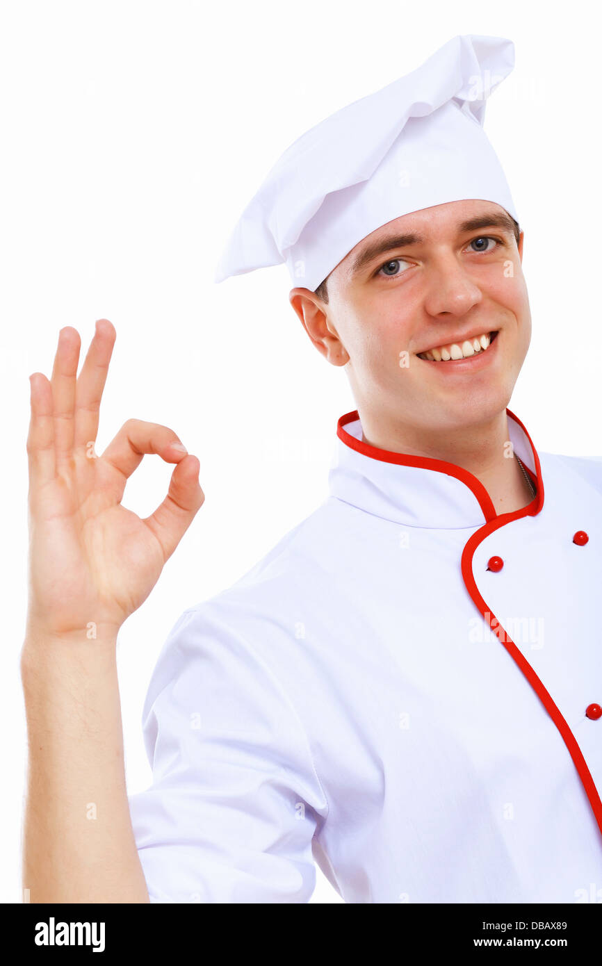 Young cook preparing food Stock Photo - Alamy