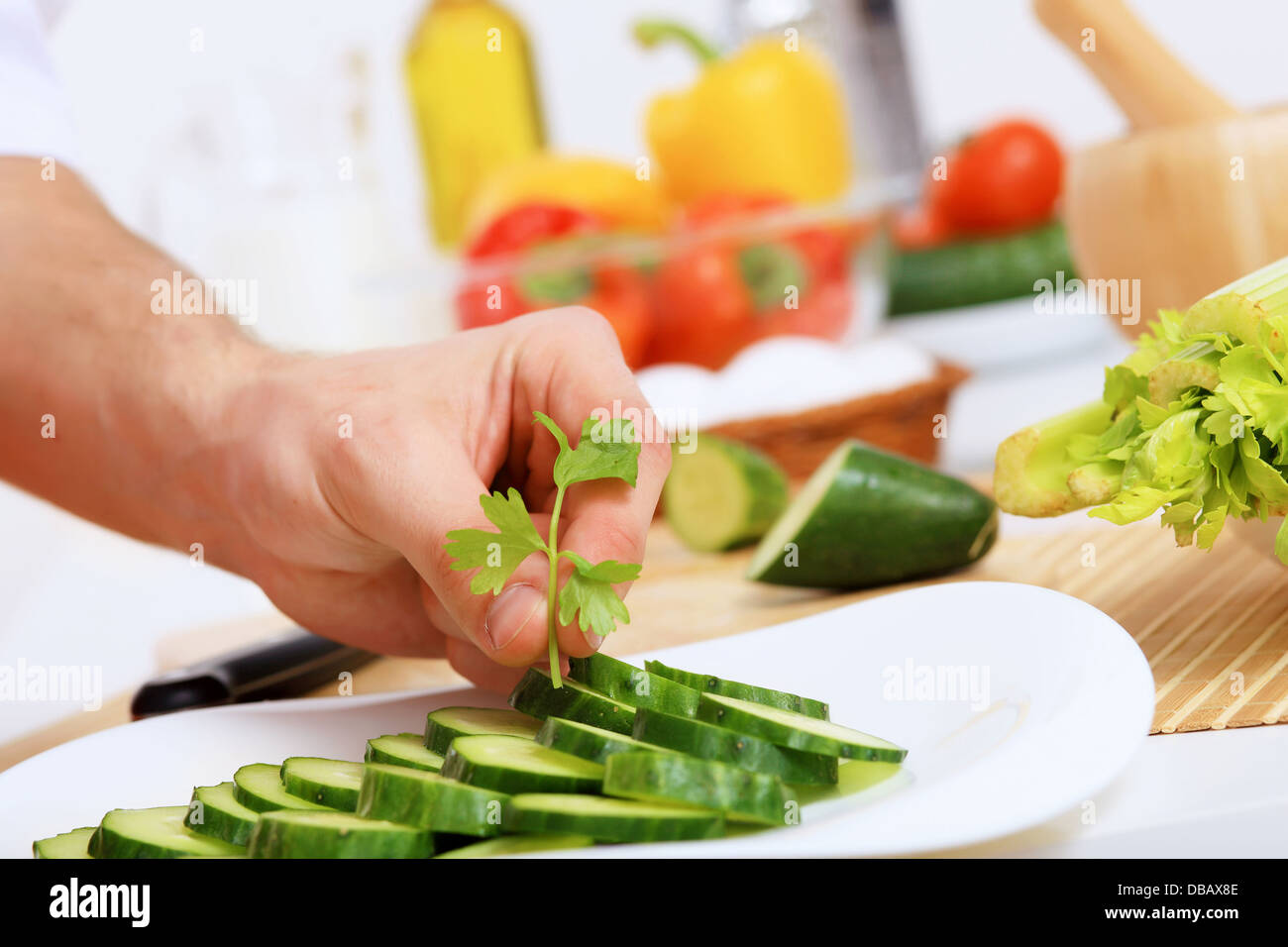 Fresh cut vegetables Stock Photo - Alamy