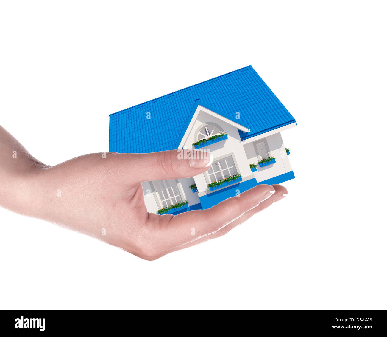 The house in human hands Stock Photo - Alamy