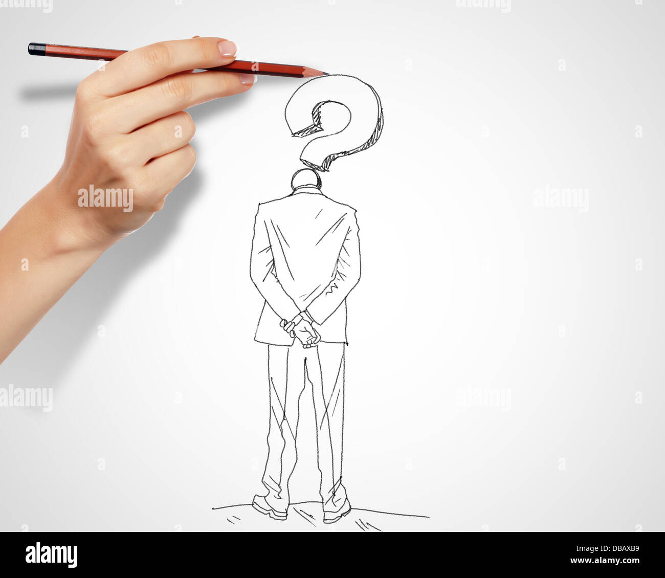 Questions and challenges in business drawing Stock Photo - Alamy