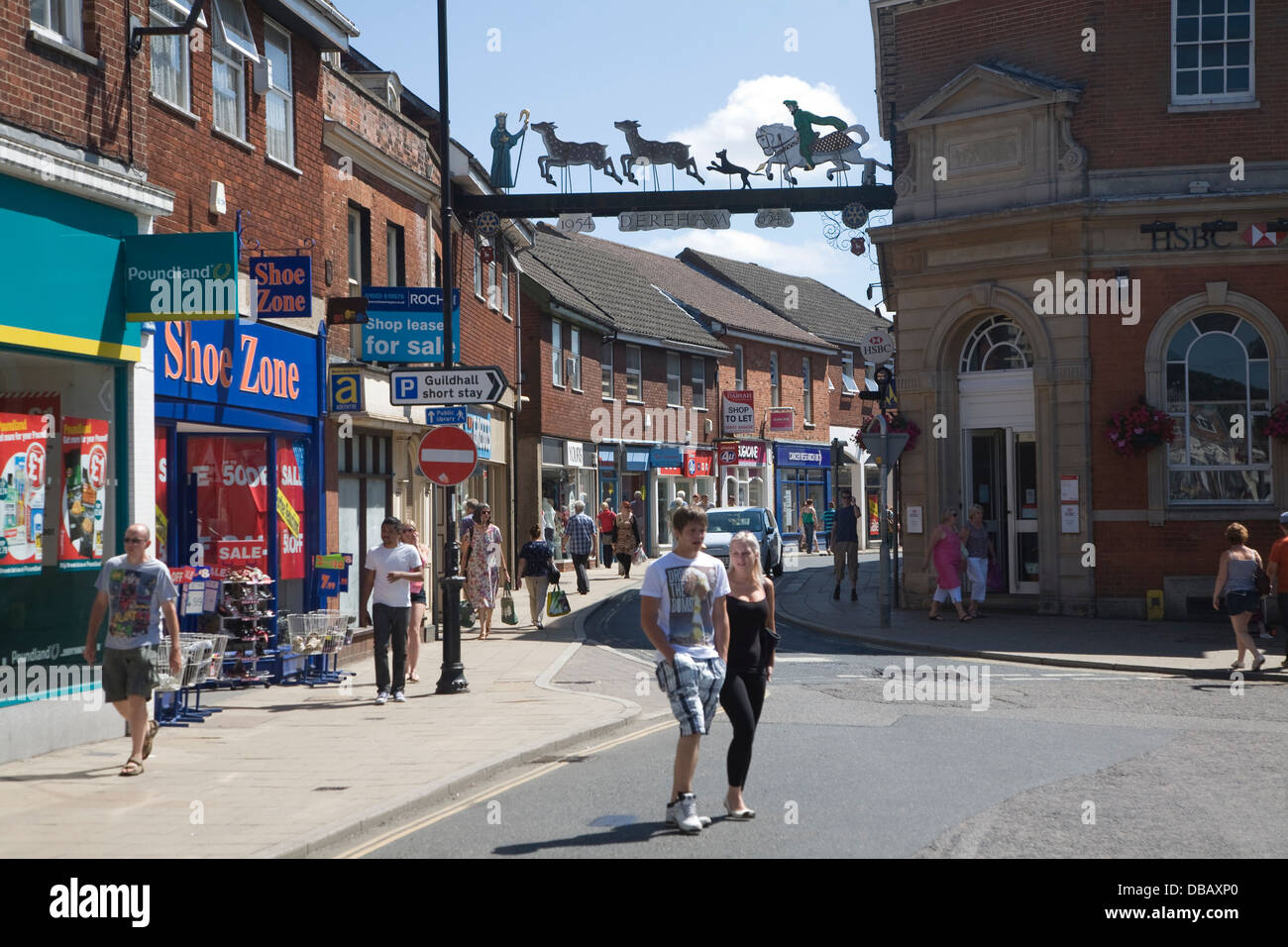 People shopping street East Dereham Norfolk England Stock Photo - Alamy