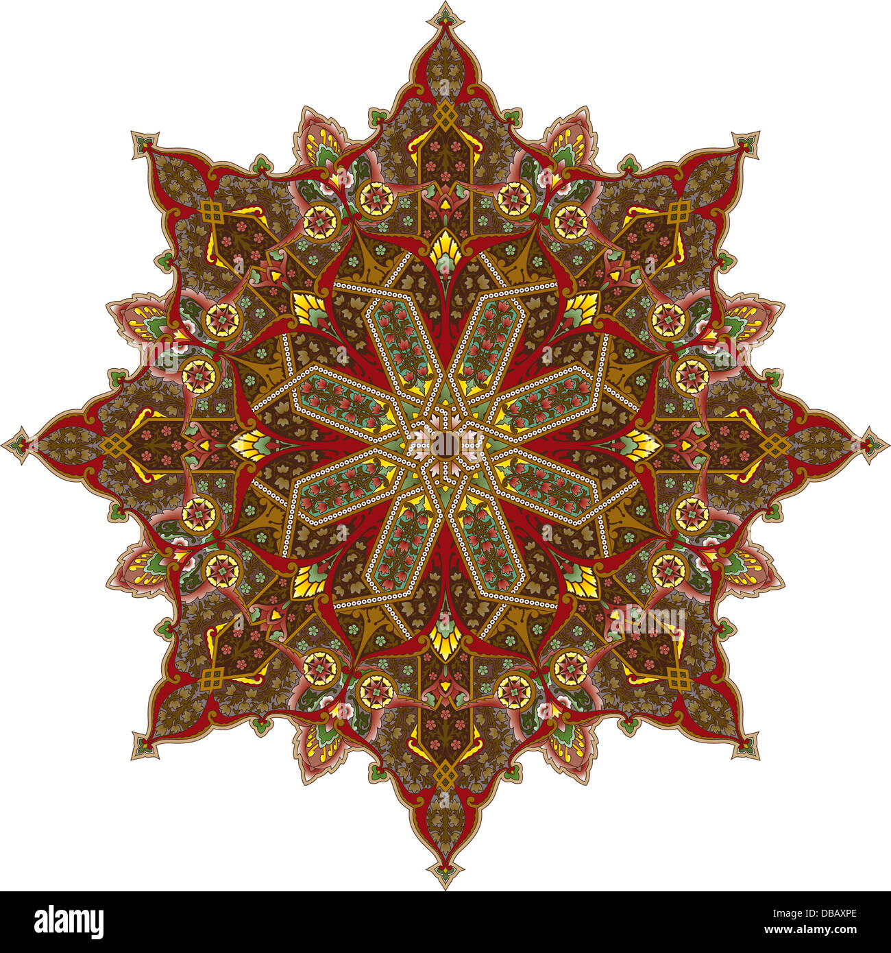 Arabic circular pattern over white background Stock Photo - Alamy