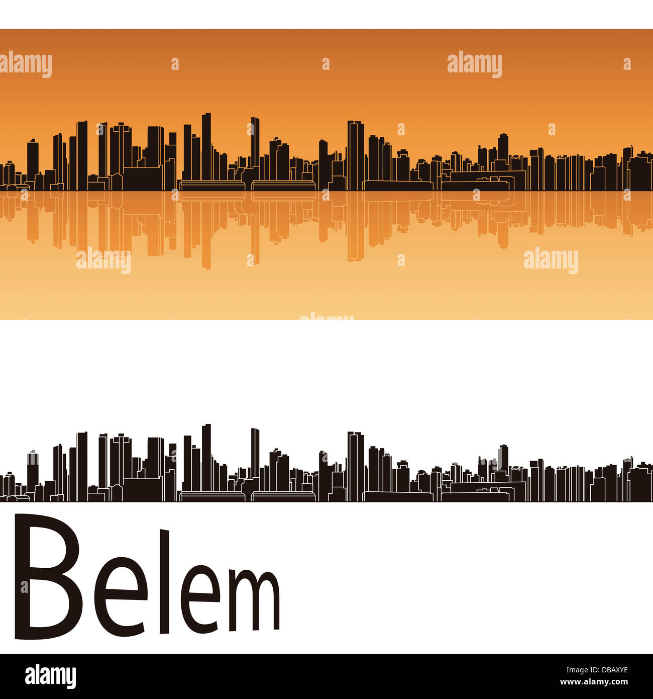 Belem skyline in orange background Stock Photo - Alamy