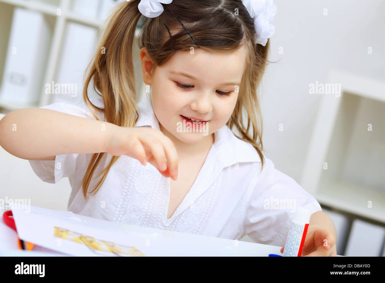 Little girl studying Stock Photo - Alamy
