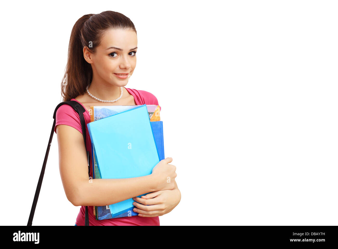 Happy student with books Stock Photo - Alamy