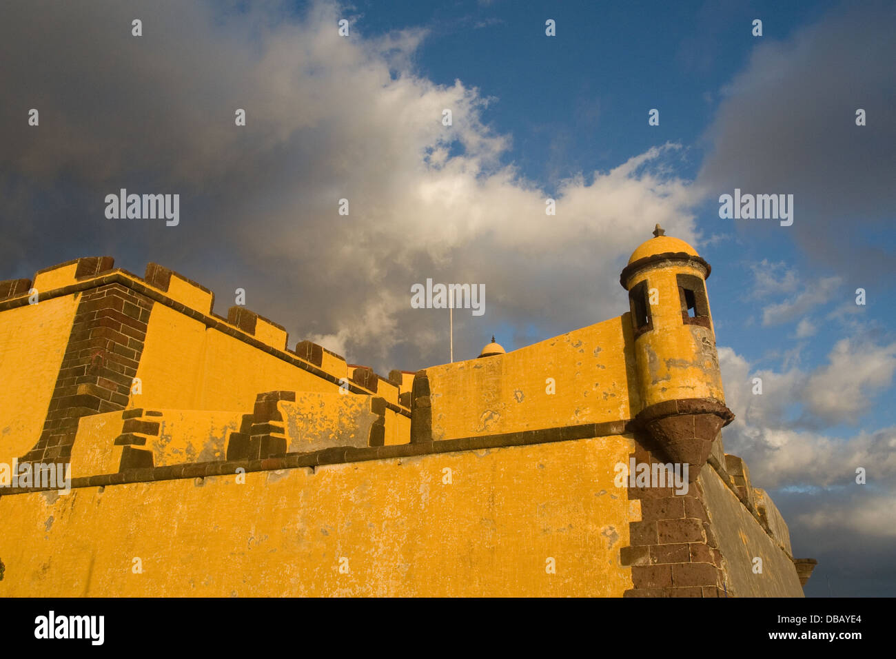Sao Tiago Fort guarding the harbour of Funchal On the island of Madeira ...