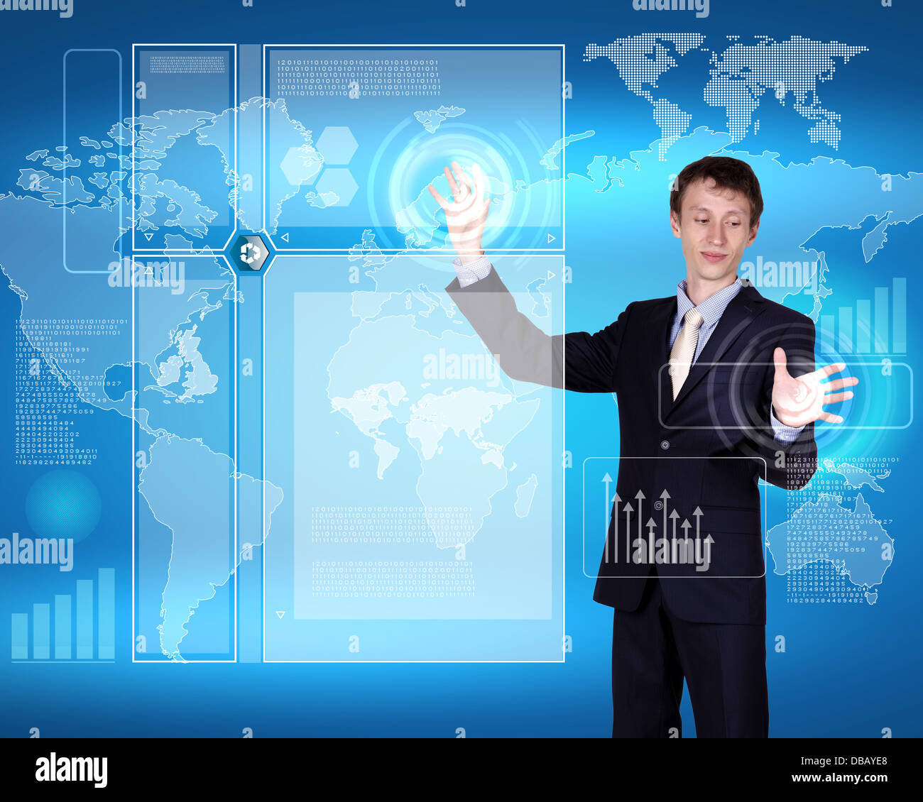 Business person and technology related background Stock Photo - Alamy